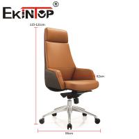 China High Back PU Executive Ergonomic PU Padded Office Desk And Chair Set Vegan Leather Chair for sale