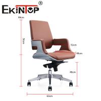 China Modern Commercial Furniture Mid Back Leather Office Chair Vegan Leather Chair for sale