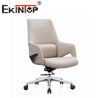 China Modern Design Mid Back Executive Swivel Genuine Relaxing Chair Vegan Leather Chair for sale