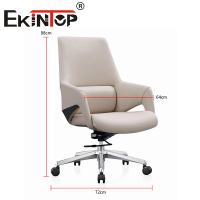 China Modern Design Mid Back Executive Swivel Genuine Relaxing Chair Vegan Leather Chair for sale
