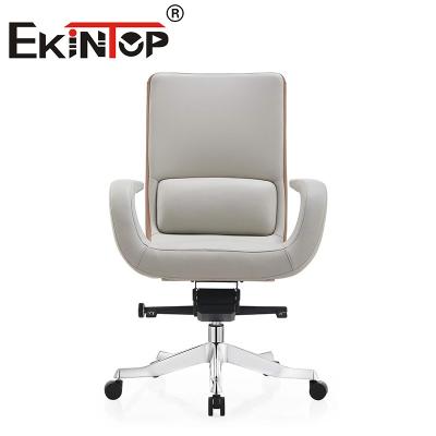 China Real Leather Revolving Office Staff Executive Chair Cowhide Office Chair for sale