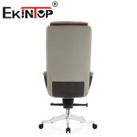 China High Back Metal Office Furniture Cowhide Office Chair  With Aluminium Base for sale