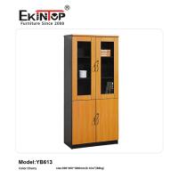 China Hot Sales High Quality Metal Fireproof File Cabinet with 2 Glass Doors Storage Cabinet for sale