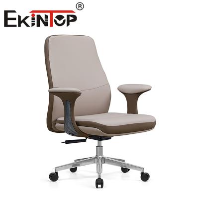 China Ekintop Revolving Chair Office Executive Recliner Swivel Adjustable Leather Office Chair for sale