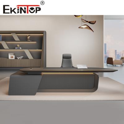 China Ekintop L Shape Modular Management Boss CEO Executive Office Desk with Storage Cabinet for sale