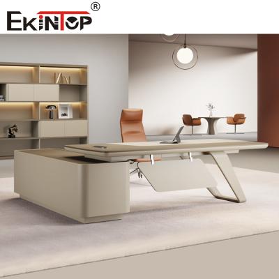China Ekintop Executive Wooden Furniture Office Table Desks with Drawers for sale
