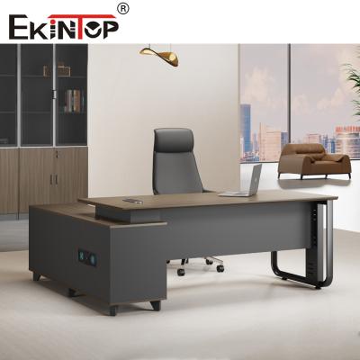 China Ekintop Manager Wood CEO Modern Management Executive L Shape Office Desk Table for sale