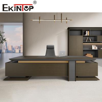 China Ekintop Office Furniture Wooden Executive Boss Luxury L Shaped Manager CEO Office Desk for sale