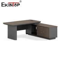 China Ekintop Office Desk Furniture Work Black Solid Wood Office Table Desks for Business for sale