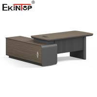 China Ekintop Office Desk Furniture Work Black Solid Wood Office Table Desks for Business for sale