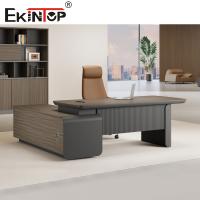 China Ekintop Office Desk Furniture Work Black Solid Wood Office Table Desks for Business for sale