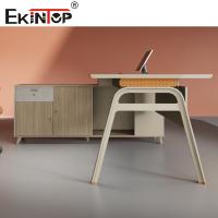 China Ekintop Modern Wooden Corner Office Furniture Executive L Shape Office Table Desks for sale