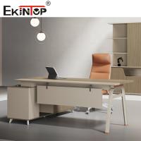 China Ekintop Modern Wooden Corner Office Furniture Executive L Shape Office Table Desks for sale