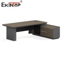 China Ekintop L Shape Office Desks Furniture Table Executive CEO Manager Wood Office Desks Set for sale