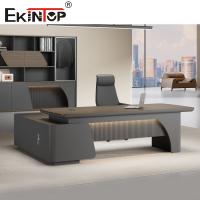 China Ekintop L Shape Office Desks Furniture Table Executive CEO Manager Wood Office Desks Set for sale