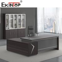 China Ekintop Modern Executive CEO Office Desk Set L-Shape Wooden Executive Office Desk for sale