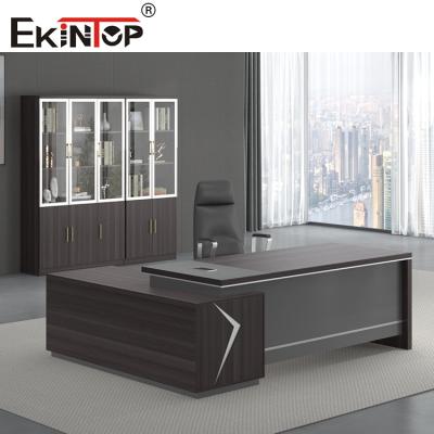 China Ekintop Modern Executive CEO Office Desk Set L-Shape Wooden Executive Office Desk for sale