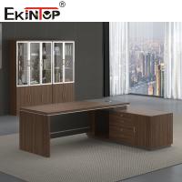China Ekintop Modern Executive CEO Office Desk Set L-Shape Wooden Executive Office Desk for sale