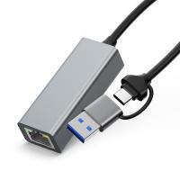 China USB A And C To 2.5 Gigabit Network Adapter Splitter At SuperSpeed 10 100 1000 2500 Mbit for sale