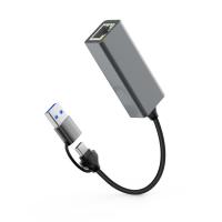 China USB A And C To 2.5 Gigabit Network Adapter Splitter At SuperSpeed 10 100 1000 2500 Mbit for sale