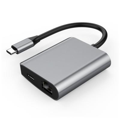 China USB C 3.2 Gen1 Network Adapter Splitter With PD 100W Charger for sale