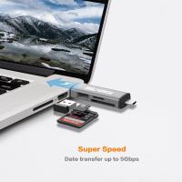 China Dual Port USB 3.0 Type C OTG HUB With SD Micro SD Memory Card Reader Metal Housing for sale