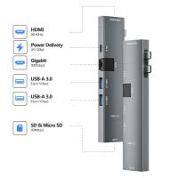 China 8 In 2 Multi Port HUB For MacBook Air Pro With Dual USB C Thunderbolt Compatible for sale