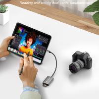 China Type C USB3.2 Gen 1 2 In 1 Card Readers With 20CM USB C Extension Cable for sale