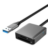 China USB3.2 Type A Gen 1 2 In 1 Card Reader With 20cm USB A Extension Cable for sale