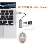 China USB A OTG USB Hub With Card Reader Combo Extension Cable Adapter For SD Micro SD Memory Card Manufacturer for sale