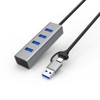 China Dual Interface USB3.0 HUB With 60CM Extension USB Cable USB Hub OEM Service for sale