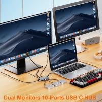 China 10 In 1 USB Type C To HDMI VGA Card Reader RJ45 USB A HUB PD Power Deliver Adapter for sale