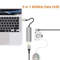 China USB C 4K 60Hz HDMI Adapter With One USB C And Two USB A Data Port for sale