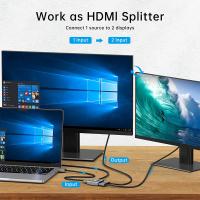 China 1 In 2 HDMI Splitter At 4K@60Hz HDMI® Repeater For Two Monitors Output for sale