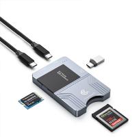 China CFexpress TYPE B And XQD Card Reader With USB3.2 Gen2 USB C M.2 NVMe SSD Enclosure for sale