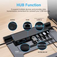 China USB C Laptop Adjustable Stand With Dual HDMI 4K MST Video Output for sale