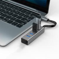 China Flexible USB C Adapter with 4Ports USB TYPE-A 3.0 HUB for sale