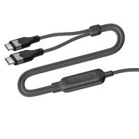 China 140W 2 IN 1 USB C To USB C Laptop Charging Cable 2.0 Data Cable for sale