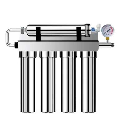 China 5-Stage Stainless Steel Water Filtration System 90L/H Flow Rate 0.01 Micron Accuracy for Household Use for sale
