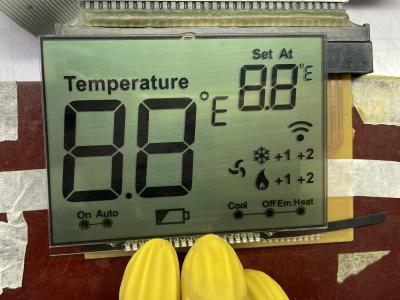 China Positive Matrix HTN LCD Display Monochrome 7 Segment Transmissive Graphic LCD Screen For Thermostat for sale