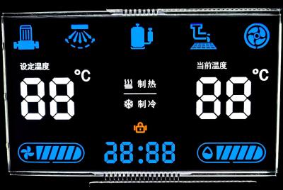 China 12 O Clock Negative VA LCD Display Black Segment Digit Graphic Lcd Glass Va Panel For Thermostat for sale