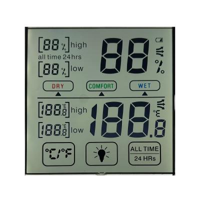 China HTN Segment Code LCD White Blacklight Indoor Hygrograph Customizable Display for sale
