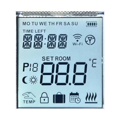 China 4.2 V Positive HTN 12 O' CLOCK Transflective Temperature Control Segment Code Screen for sale