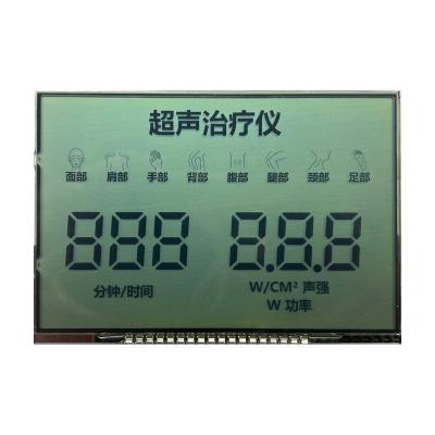 China 6 O' CLOCK Positive Transmissive HTN Segment Code LCD Ultrasonic Therapy Device Display for sale