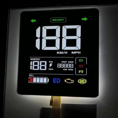 China Custom VA Black Segment LCD Display Printed Color For Car Dashboard 7 Segment Display 4 Digit LCD Display PIN Connect for sale