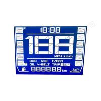 China Electric Vehicle Motorcycle HTN 7-Segment Monochrome LCD Display for Speedometer – White / Blue Film Custom LCD for sale