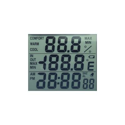 China Custom LCD Display for Thermometer And Hygrometer Zebra Connector Tn Segment Lcd 1/3 BIAS TN Positive Transflective Type LCD for sale