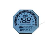 China Custom Irregularly Shaped HTN Display Screen For Motorcycles 6 O'CLOCK 7 Segment Lcd Glass Panels for sale