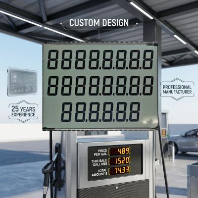 China 6-Digit 7-Segment TN LCD, Big Size Custom Liquid Crystal Display for Fuel Dispenser for sale