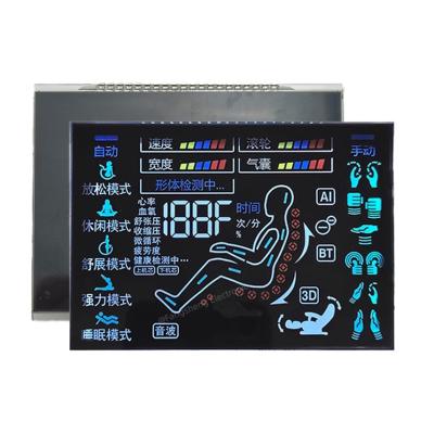 China Customized VA Monochrome Lcd For Massage Chair Monochrome LCD Displays 7 Segment 8 Lcd Display Black Background for sale